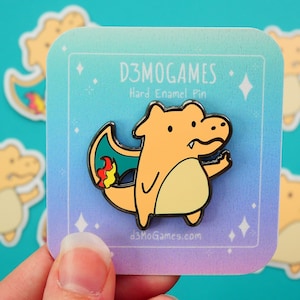 Derpy Fire Lizard Hard Enamel Pin - Etsy