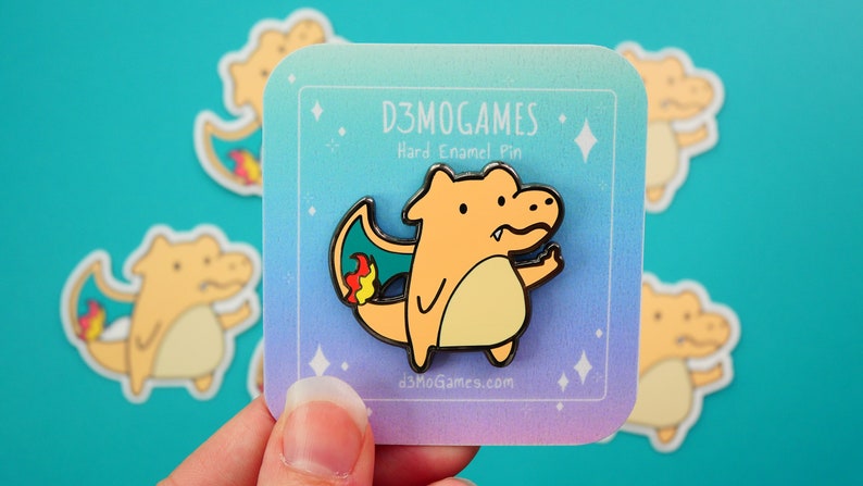 Derpy Fire Lizard Hard Enamel Pin - Etsy