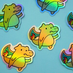 Limited Edition Holo Derpy Fire Lizard Sticker - Etsy