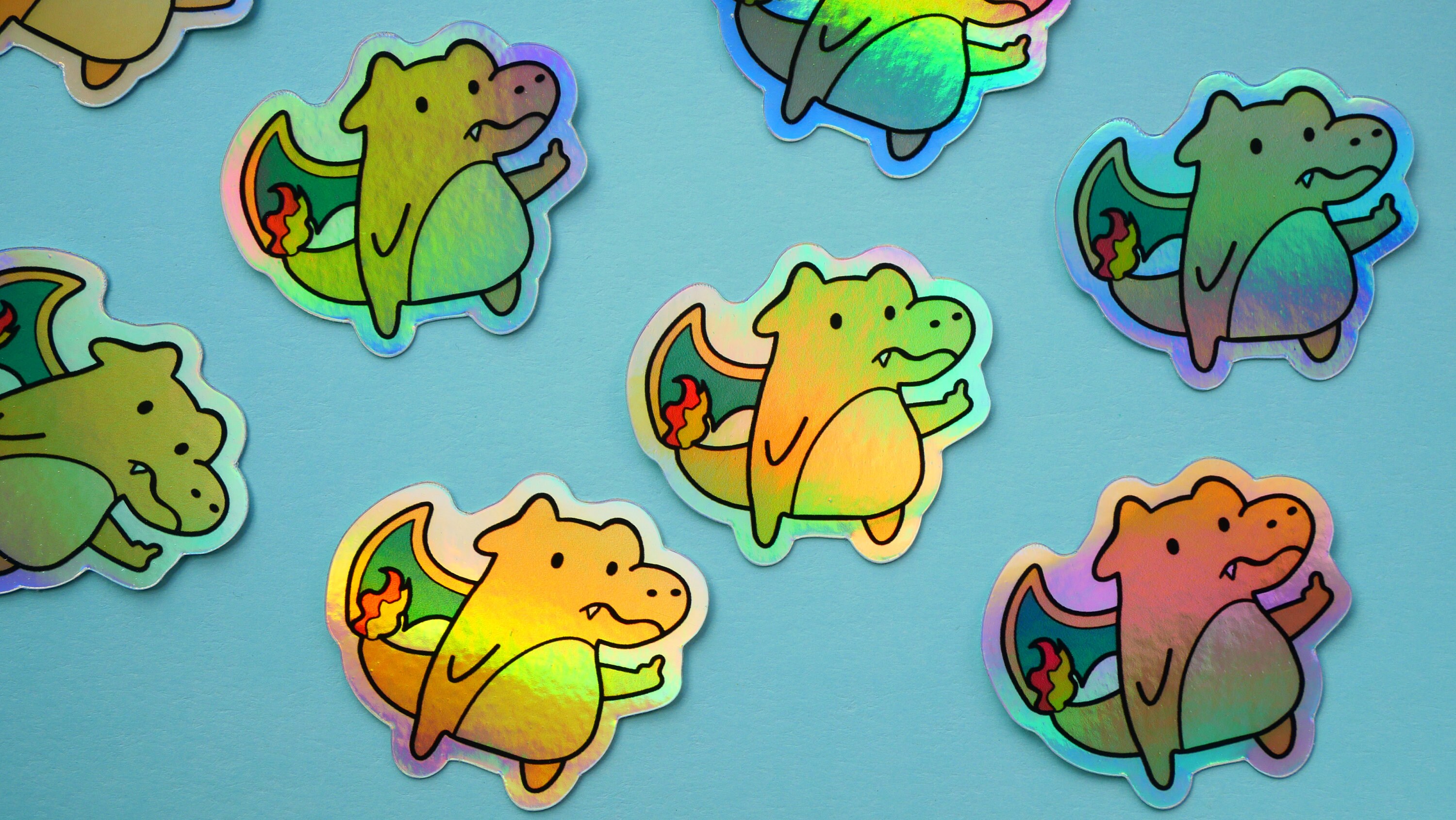 Limited Edition Holo Derpy Fire Lizard Sticker - Etsy