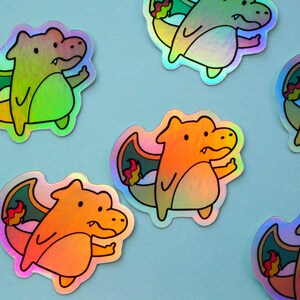 Limited Edition Holo Derpy Fire Lizard Sticker - Etsy
