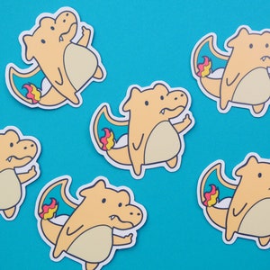 2'' Derpy Fire Lizard Sticker - Etsy