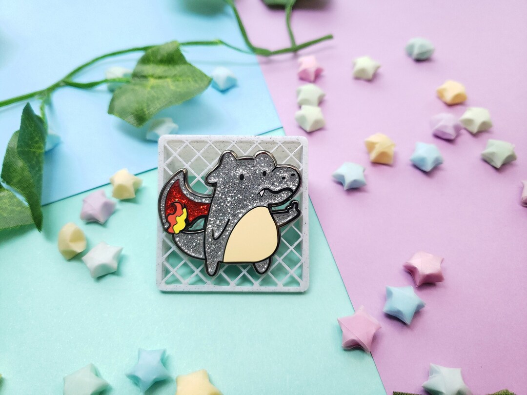 Shiny Derpy Fire Lizard Hard Enamel Pin - Etsy
