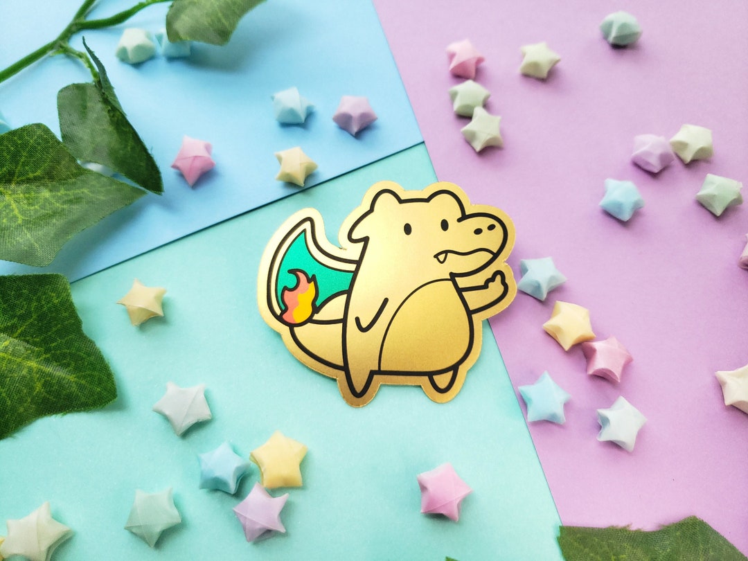 Limited Edition Golden Derpy Fire Lizard Sticker - Etsy