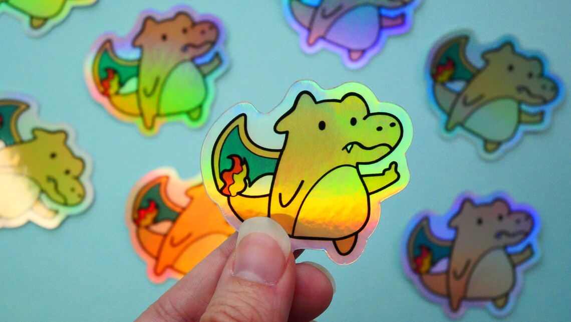 Limited Edition Holo Derpy Fire Lizard Sticker - Etsy
