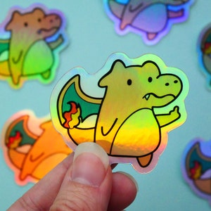 Limited Edition Holo Derpy Fire Lizard Sticker - Etsy