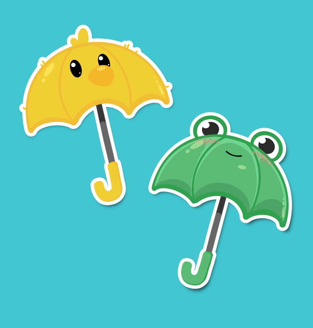 Cute Umbrellas Glossy Vinyl Stickers - Etsy