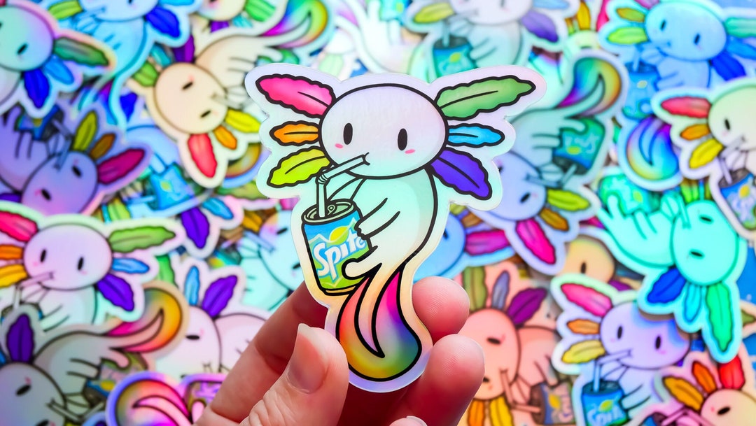 3" Limited Edition Rainbow Axolotl Sip Sticker - Etsy