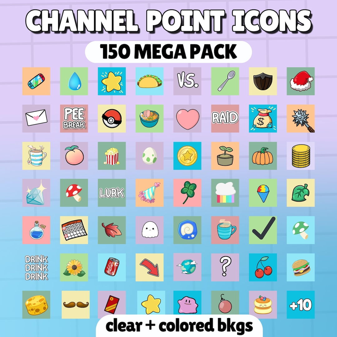 150 Twitch Channel Reward Icons - Stream Deck Icons Digital Download - Etsy