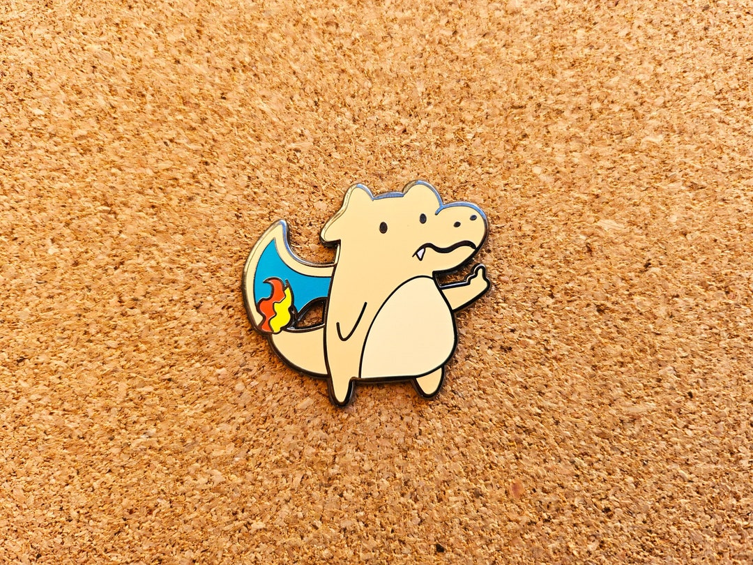 Derpy Fire Lizard Hard Enamel Pin - Etsy