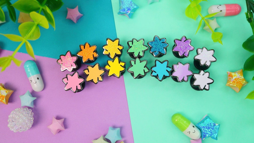Star Mini Enamel Pin Board Fillers SINGLES // Pastel or Glitter Rainbow ...