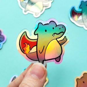 Limited Edition Holo Derpy Fire Lizard Sticker - Etsy