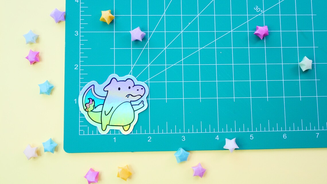 Limited Edition Holo Derpy Fire Lizard Sticker - Etsy