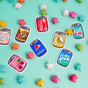 8 Mini Soda Cans Sticker Pack - Etsy