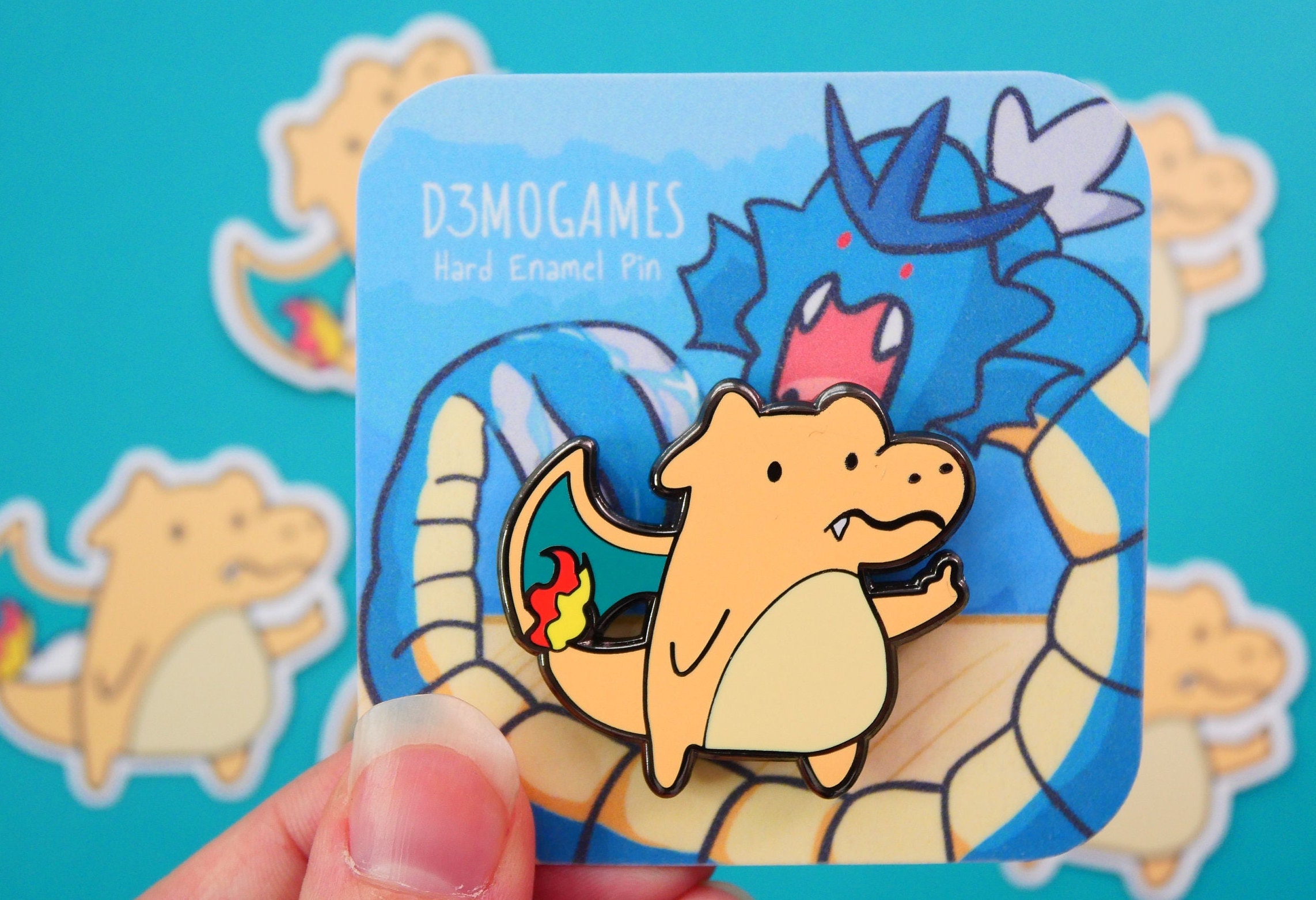 Derpy Fire Dragon Hard Enamel Pin - Etsy