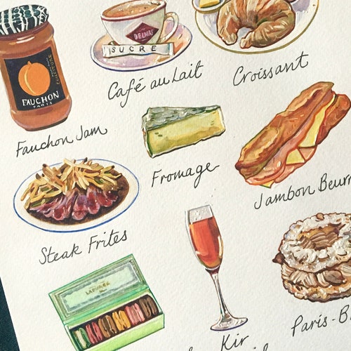 Paris Food & Drink Print - Etsy