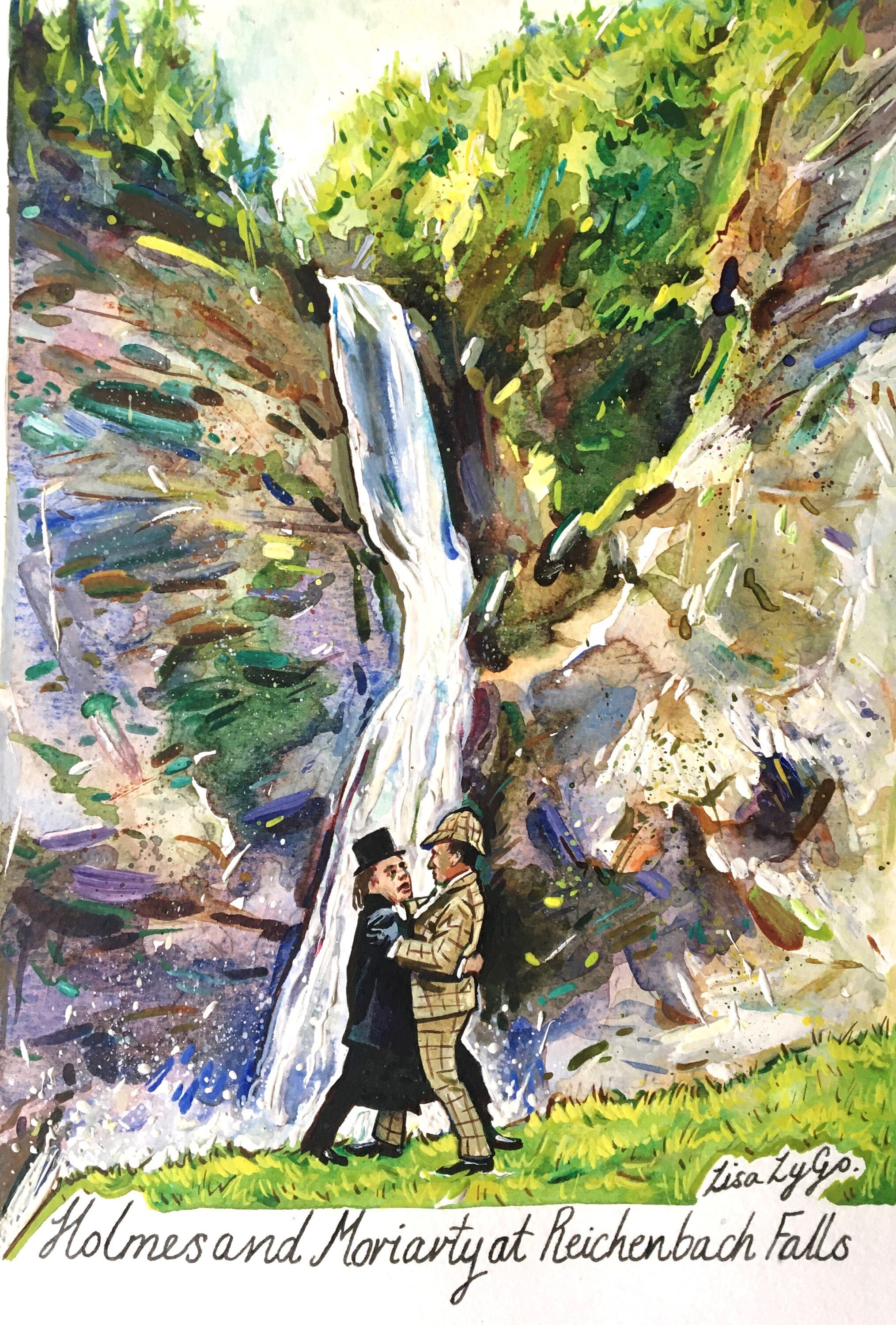 Holmes &moriarty bei Reichenbach Falls Print - Etsy.de