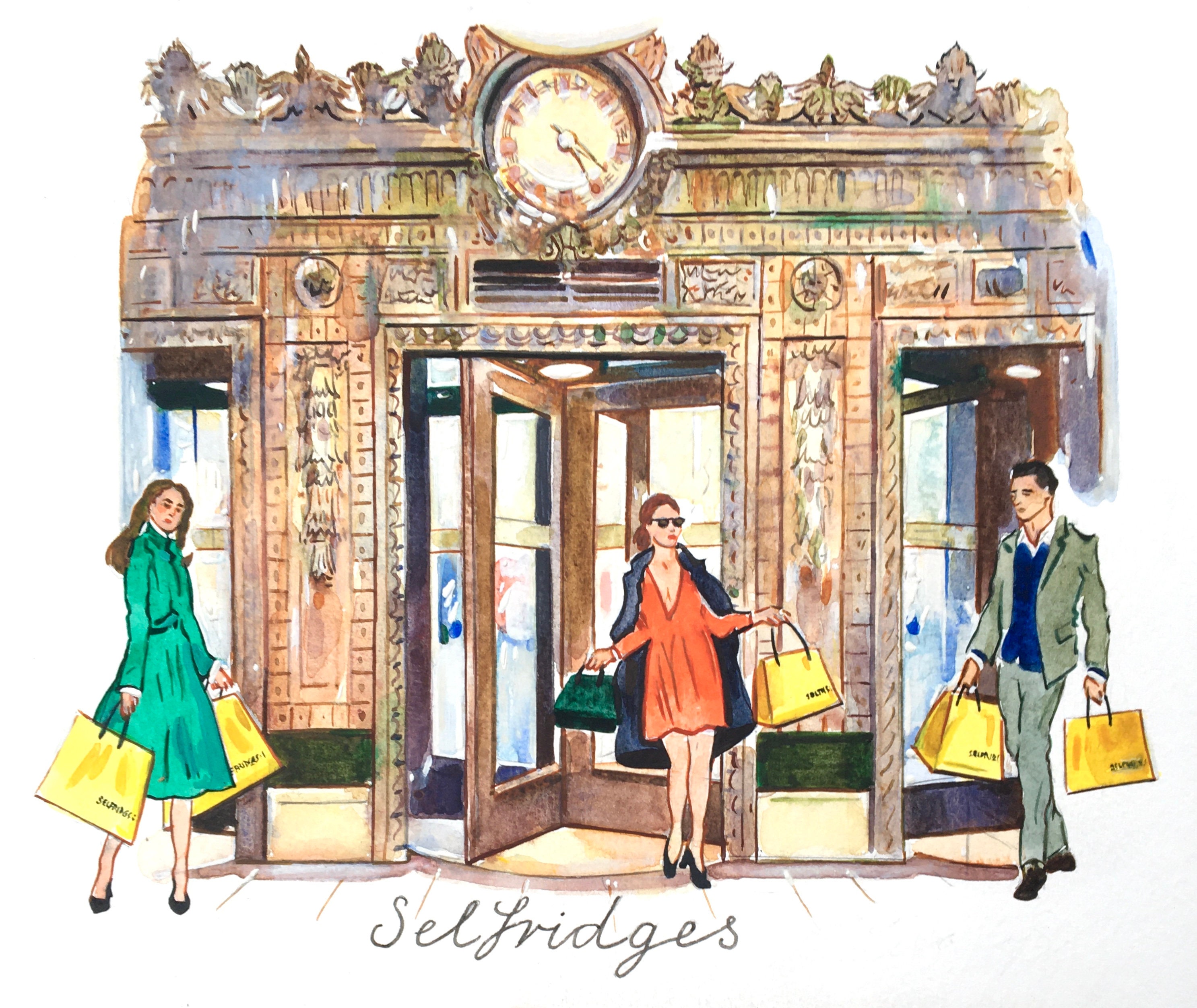 Selfridges Original Watercolour - Etsy