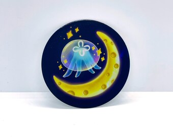 Moon Jellyfish Sticker - Etsy