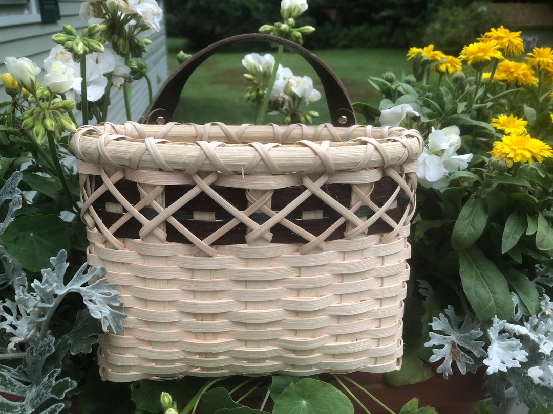 Handmade Leather Handled Basket - Etsy