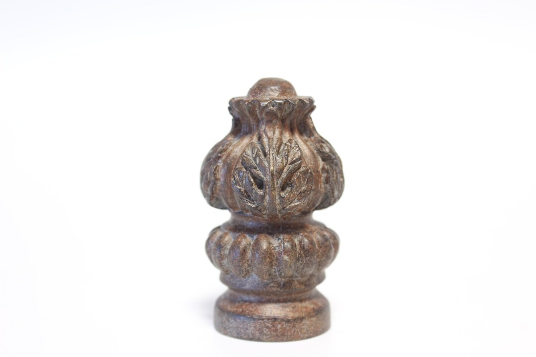 Big Hand Carved Wood Looking Ceramic Lamp Finial - Small Threads - 2.6 ...