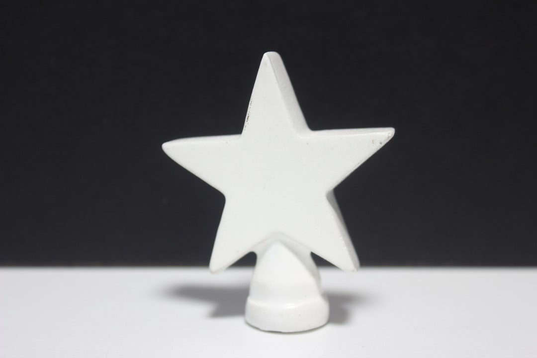 Wonky White Star Ceramic Lamp Finial - Small Threads - 2.75" Tall in C+ ...