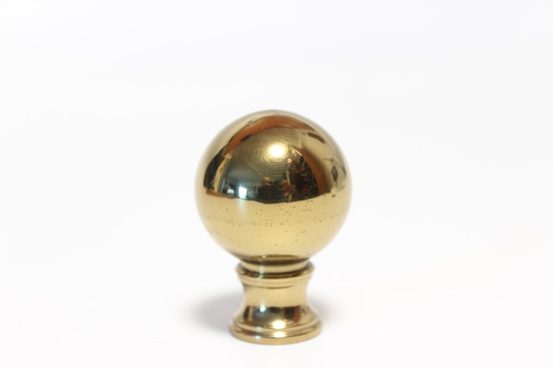 Heavy Wrecking Ball Solid Brass Lamp Finial - Small Threads - 1.7" Tall ...