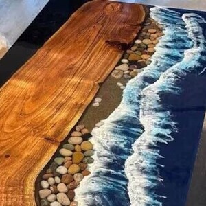 Ocean Wave Countertop Dining Table River Table Top Hallway Furniture ...