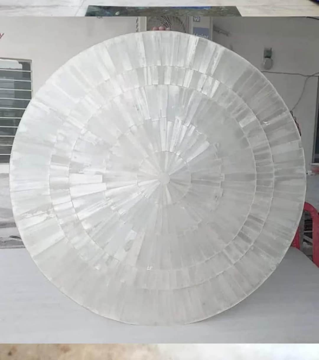 Natural Selenite Coffee Table Stone Sunburst Arts Luxury Gemstone ...