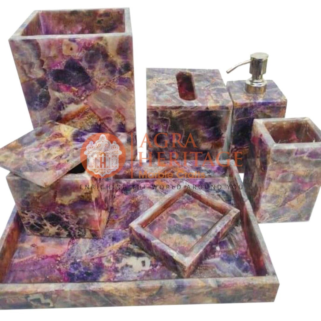 Amethyst Bathroom Set/ Handmade Bathroom/ Decoration Bathroom/ Luxury ...