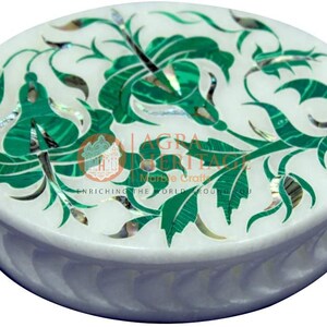Handmade Marvelous Jewelry Personalize Box Malachite Inlay Floral ...