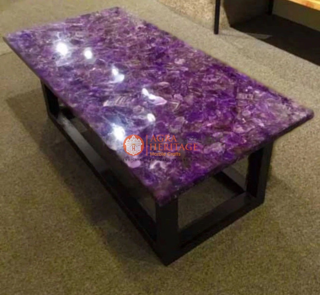 Purple Amethyst Table Top Agate Table For Coffee Amethyst - Etsy 日本