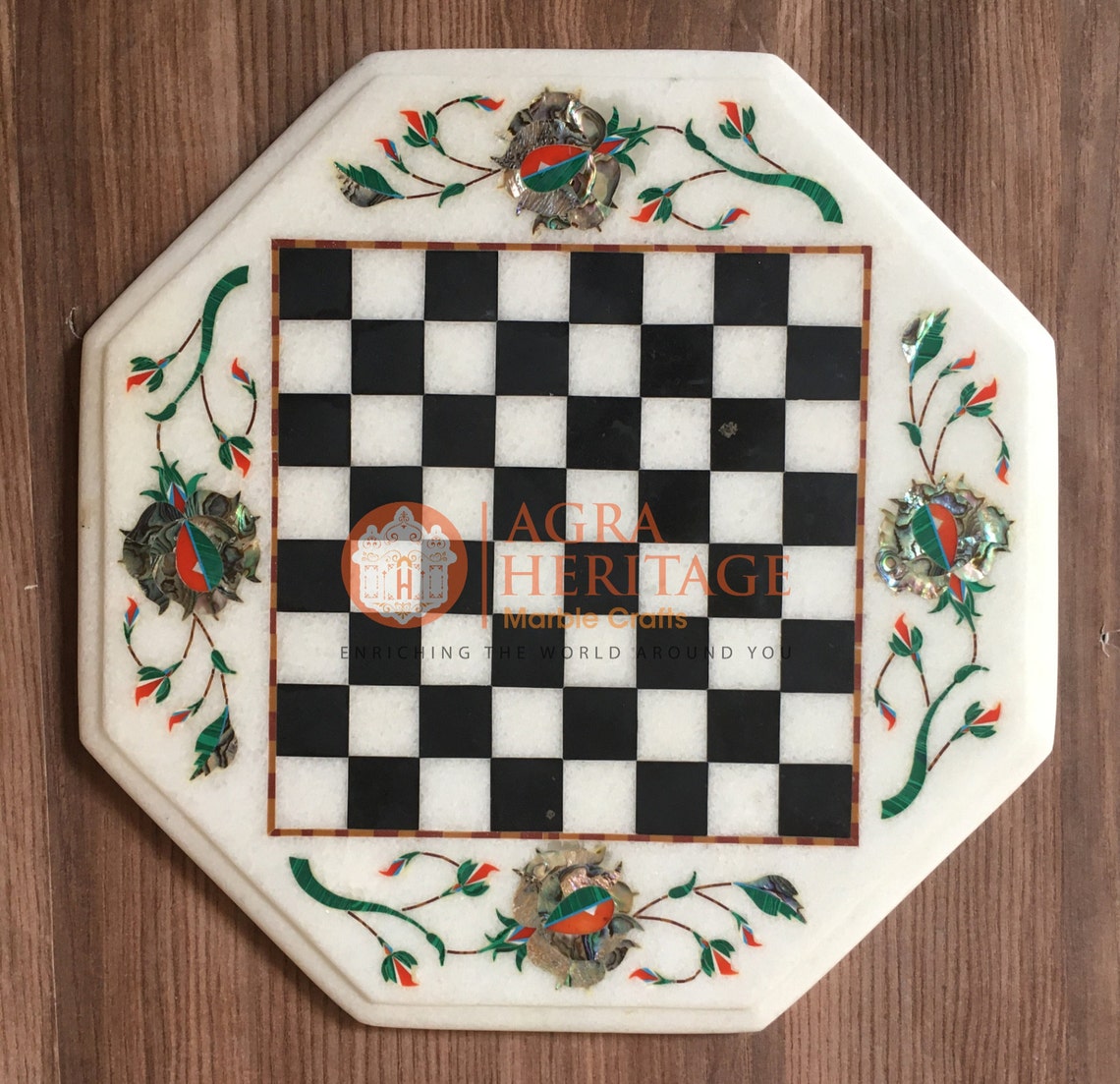 12x12 Marble Chess Top Custom Table Pauashell - Etsy