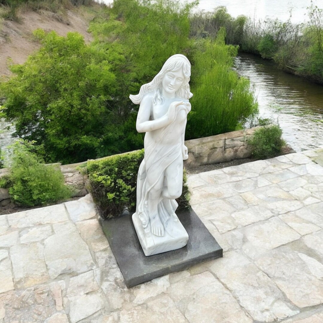 White Marble Female Sculpture: Classic Lady Figurine Statue - Etsy