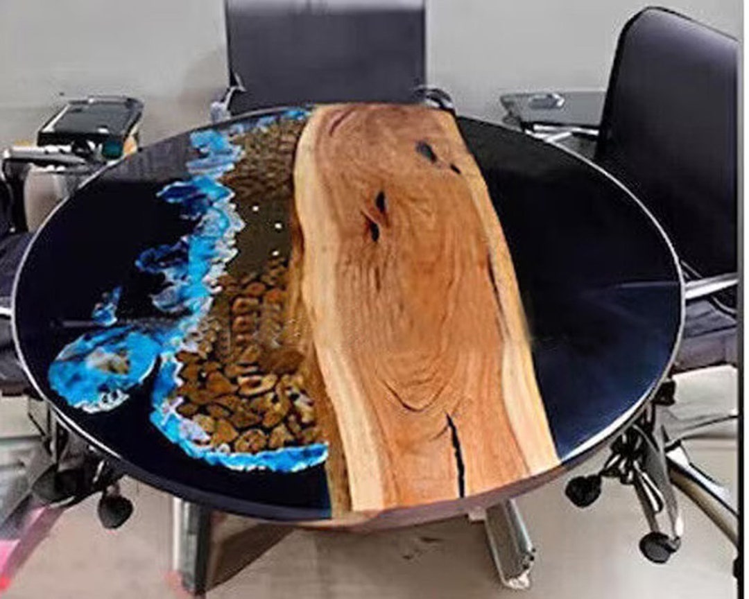 Ocean Wave Epoxy Countertop Desk, Dine Room Table, Resin Coffee Table ...