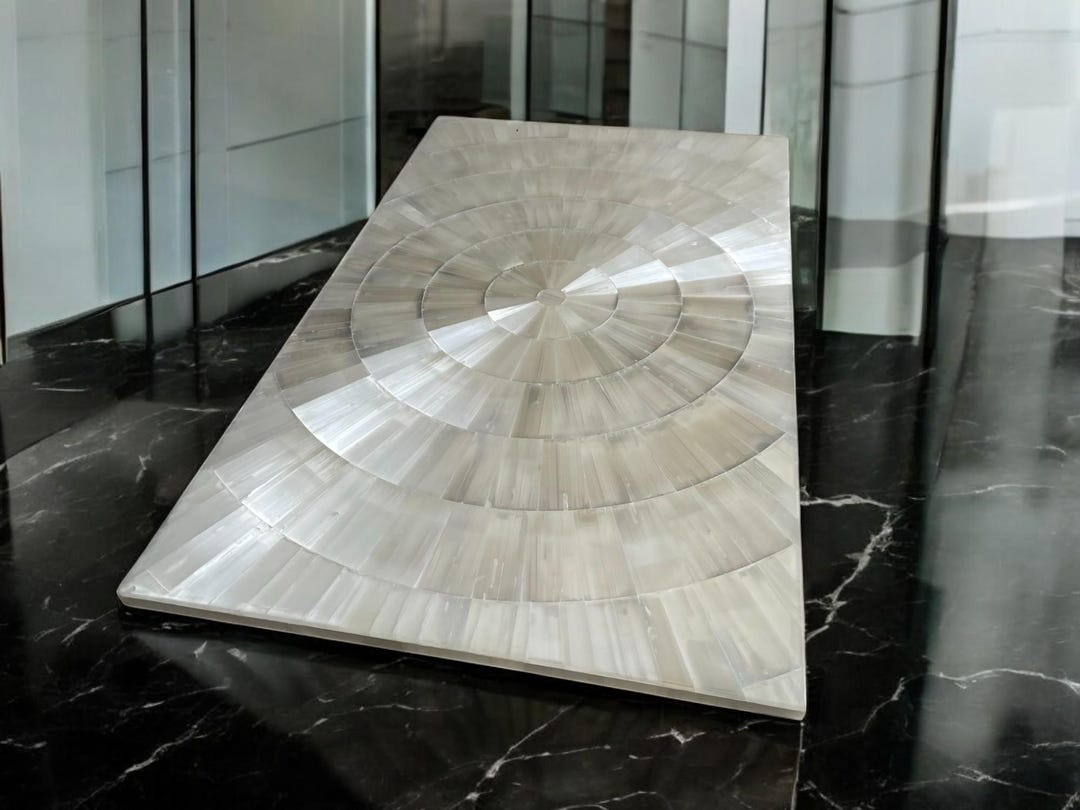 Sunburst Selenite Stone Dining Table: Handmade Luxury Furniture - Etsy