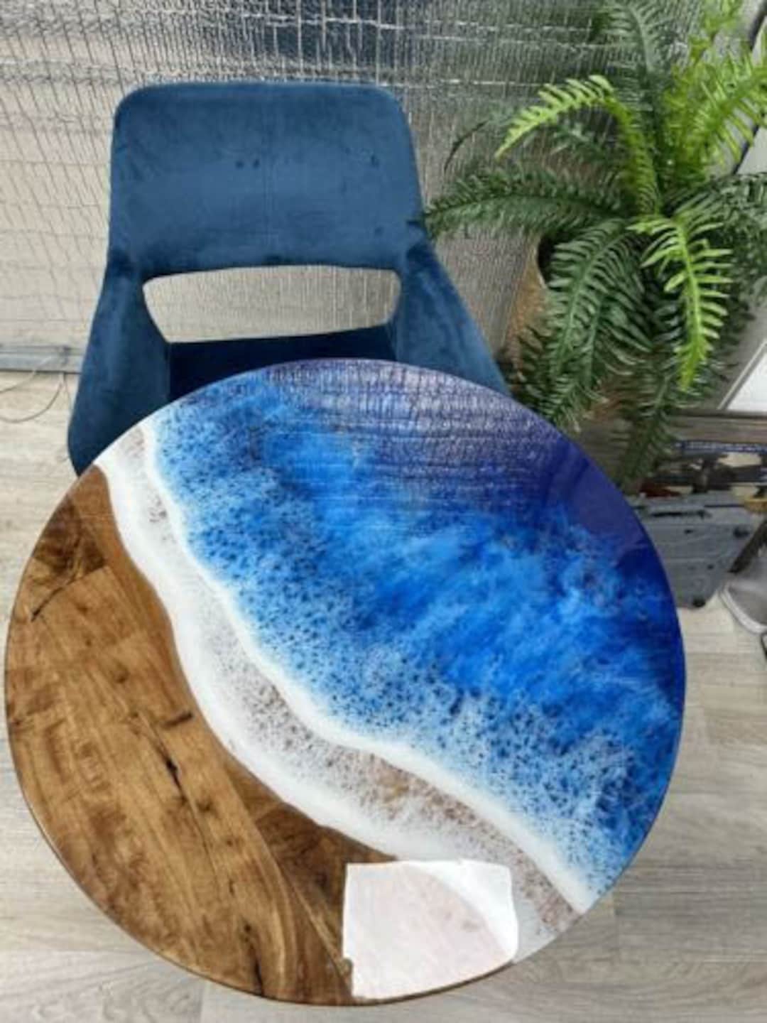 Blue Ocean Epoxy Resin Table Top Coffee Center Handmade Furniture ...