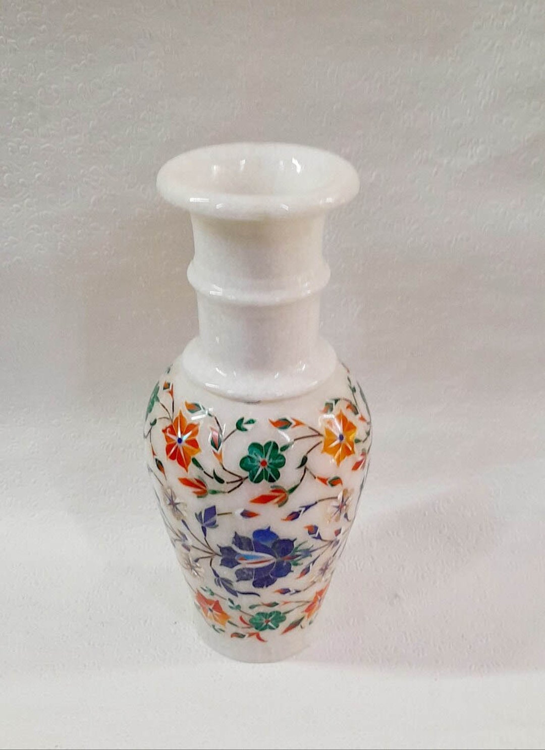 Stunning Marble Flower Vase Planter With Carnelian and Lapis Malachite ...