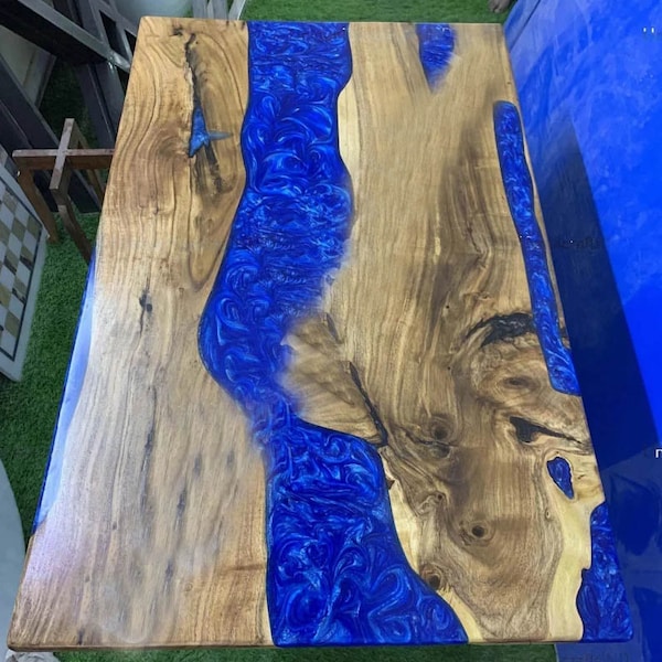 Blue Epoxy Table - Etsy