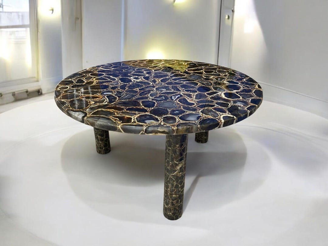 Handmade Agate Stone Coffee Table: Mid-century Modern Art Furniture - Etsy