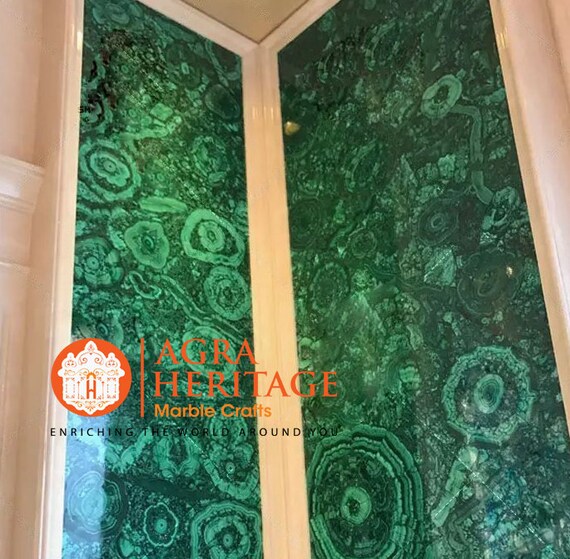 Green Malachite Stone Dining Table Tops Malachite Inlaid - Etsy