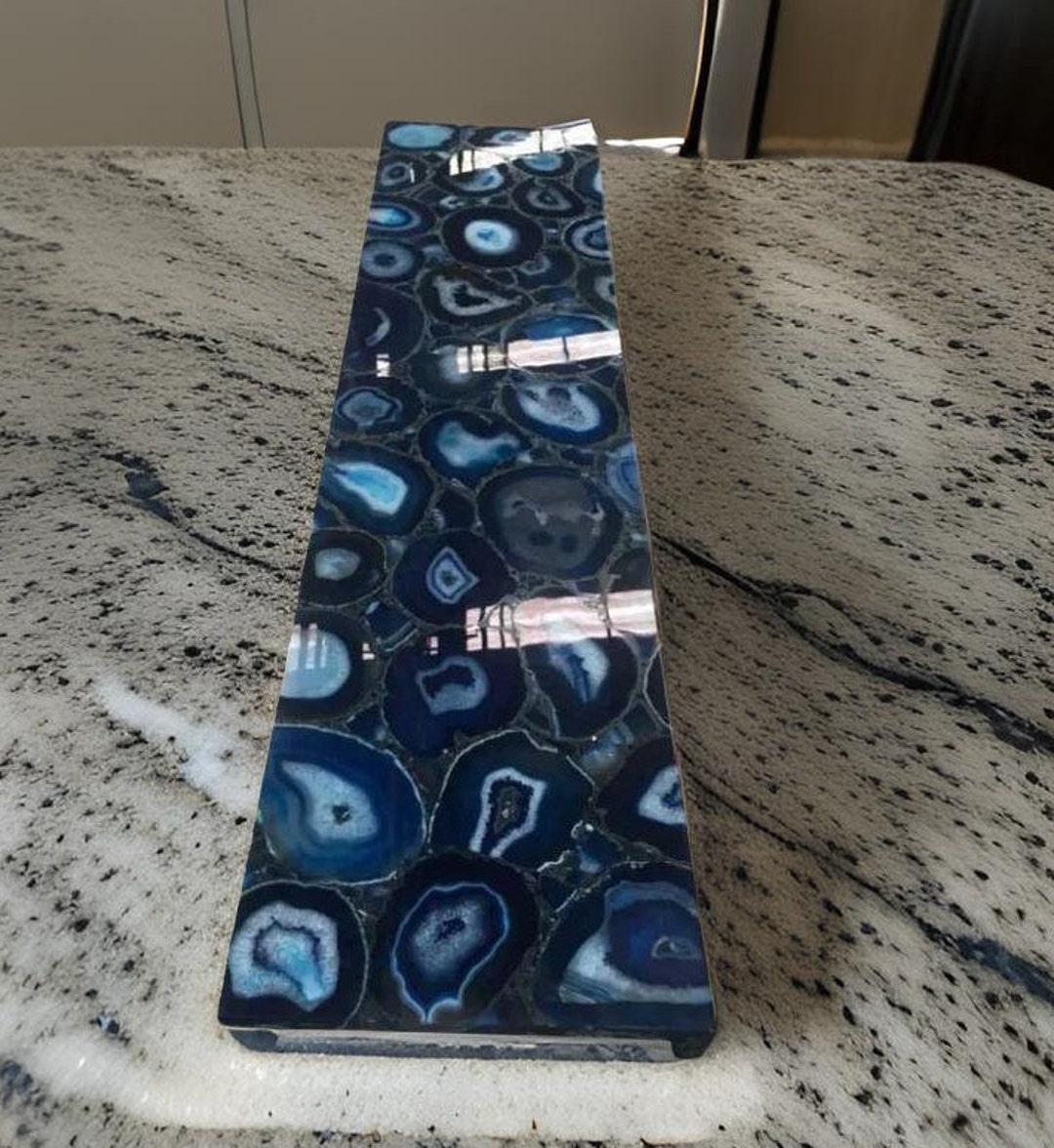 Blue Agate Kitchen Countertop Slab: Handmade Luxury Furniture Decor - Etsy