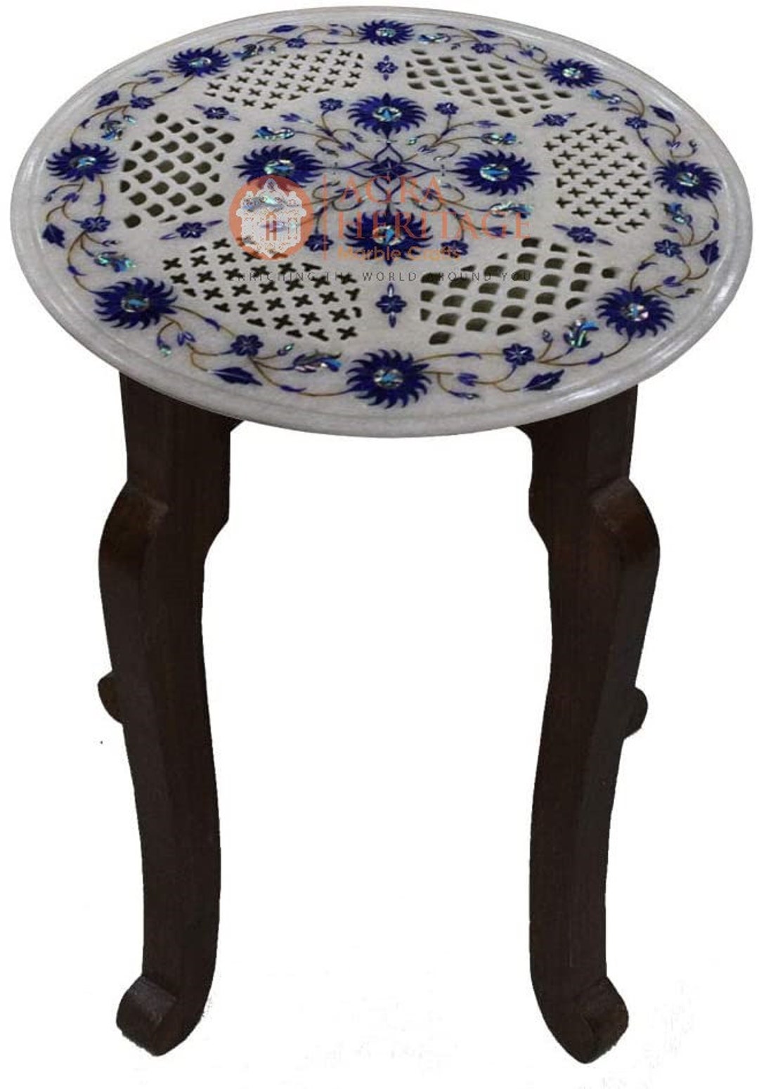 12x12 Marble White Round Top Side Table 15 - Etsy