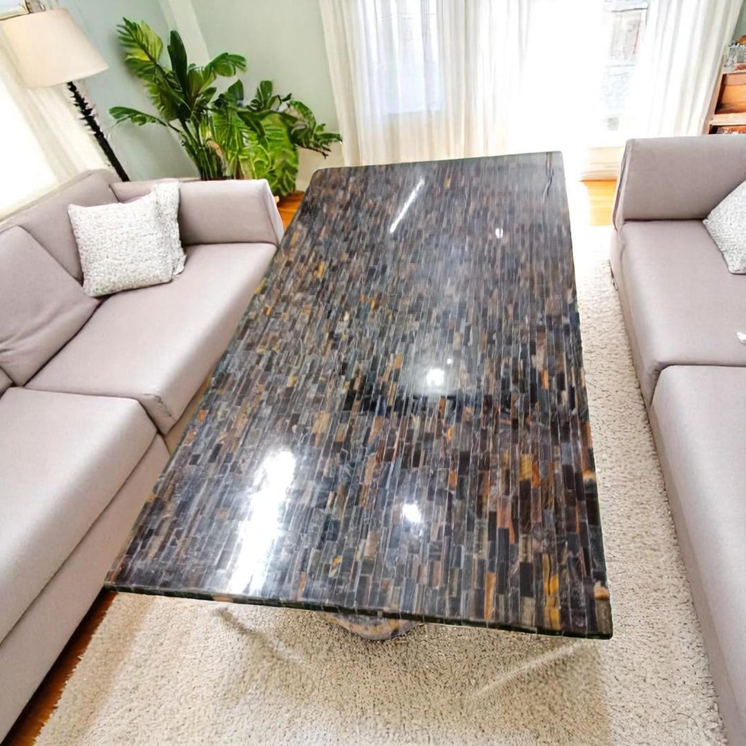 Rectangular Tiger Eye Table Top/ Dining Table/ Center Table ...