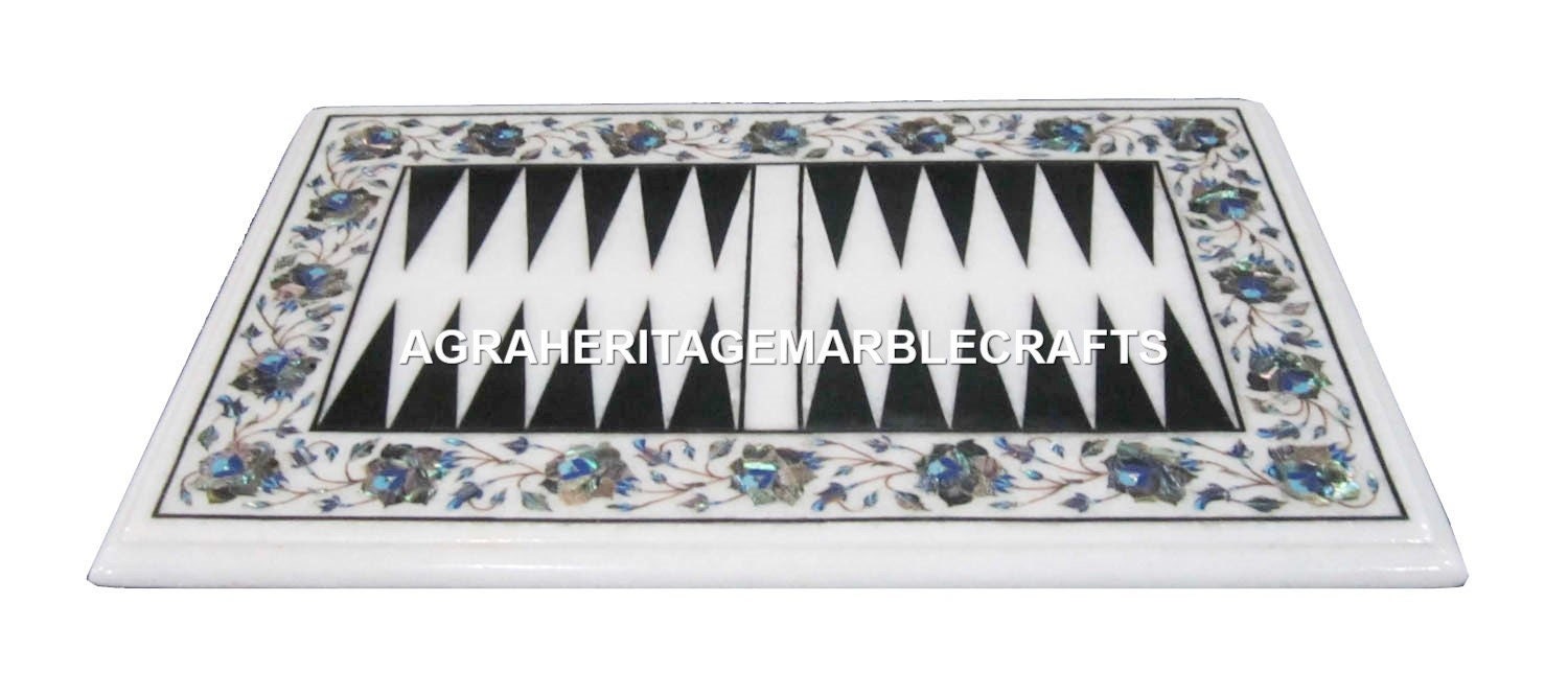 Marble Backgammon Board Game Coffee Table Top Pauashell Inlay - Etsy