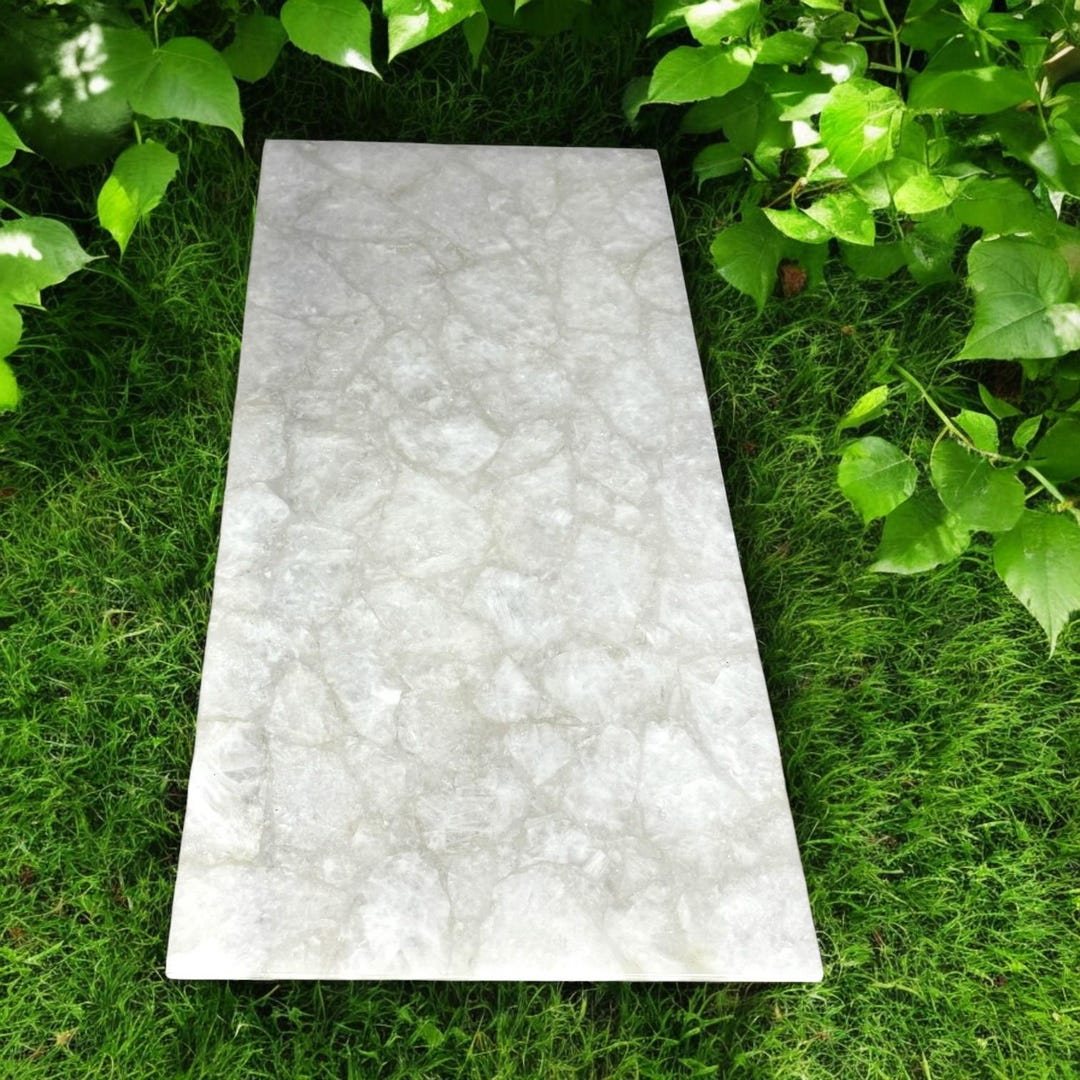 Handmade White Quartz Countertop Slab: Luxury Gemstone Dining Table - Etsy
