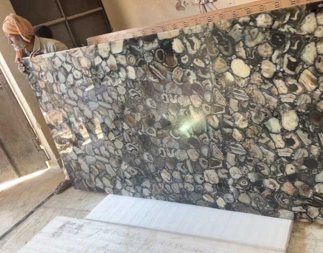 Black Agate Stone Countertop: Handmade Luxury Furniture Slab - Etsy UK