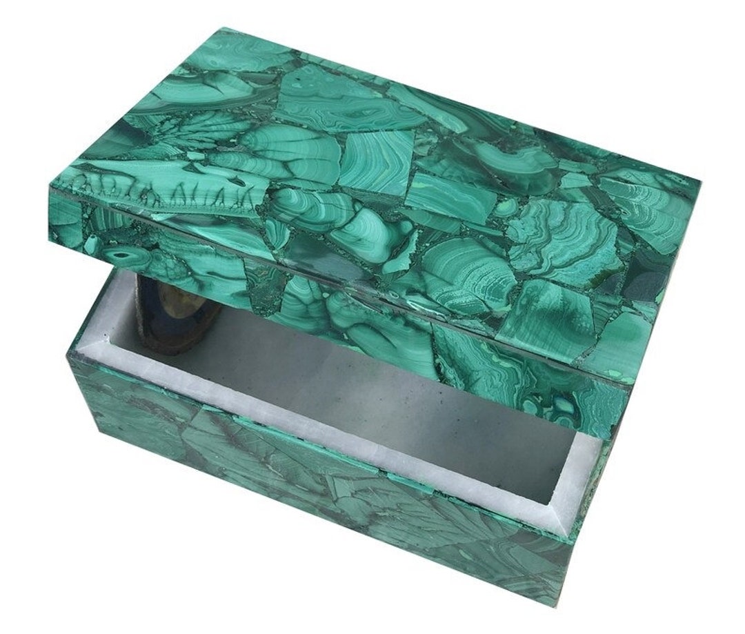 Handcrafted Malachite Inlaid Marble Jewelry Box, Personalized Gift - Etsy