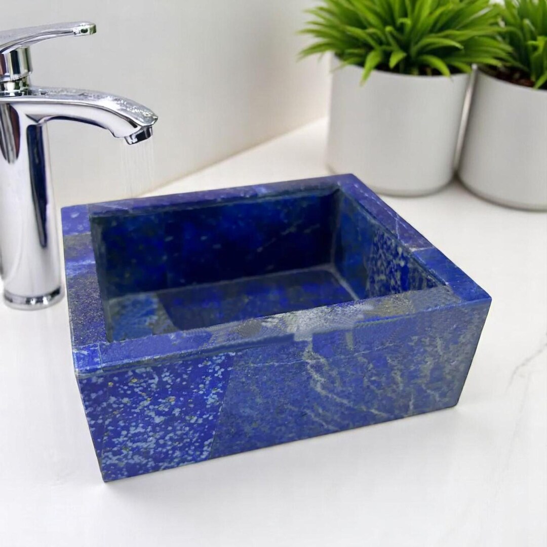 Lapis Lazuli Stone Bathroom Wash Basin Blue Marble Countertop Kitchen ...