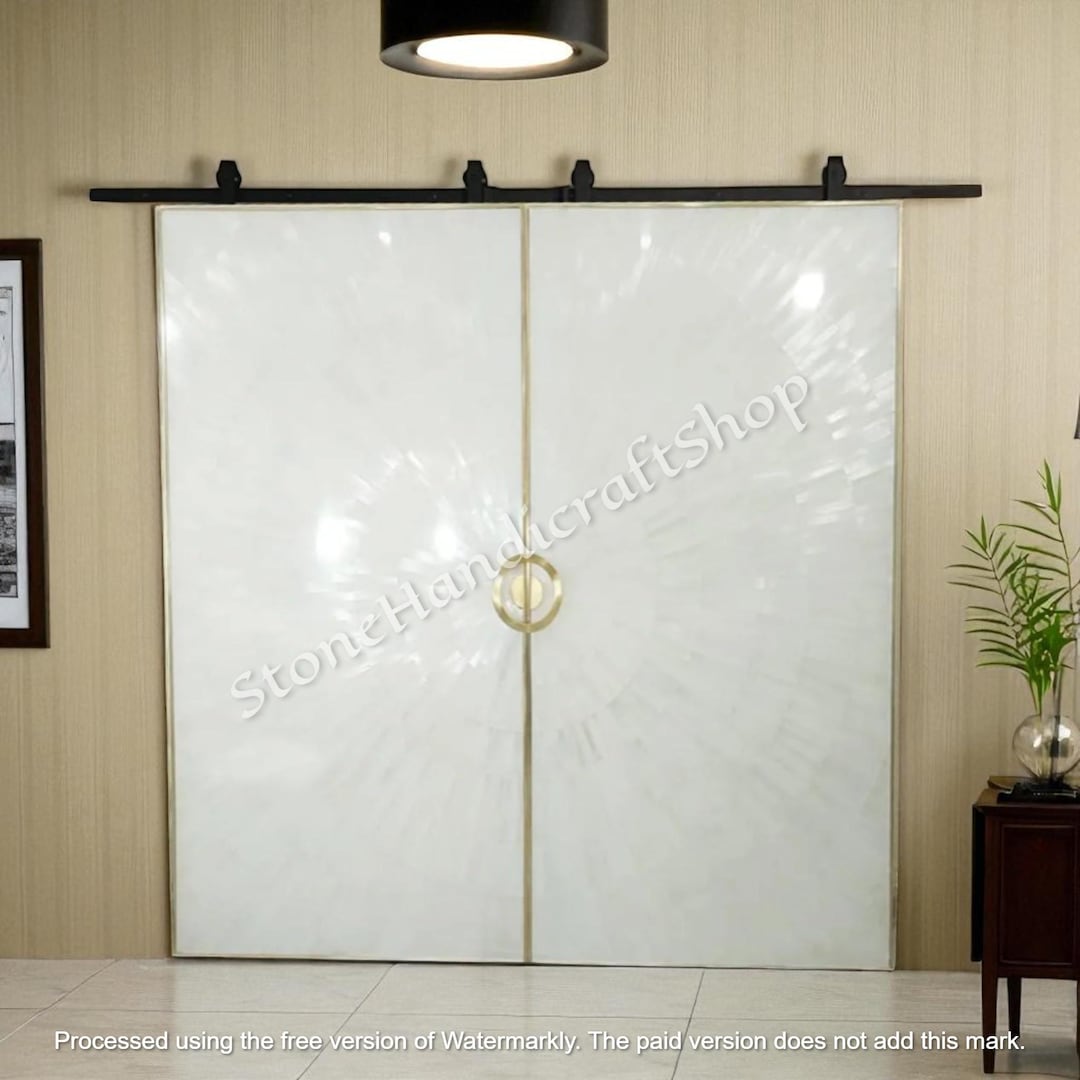 Modern Selenite Door Panels | Shiny Sunburst Wardrobe | Unique Crystal ...